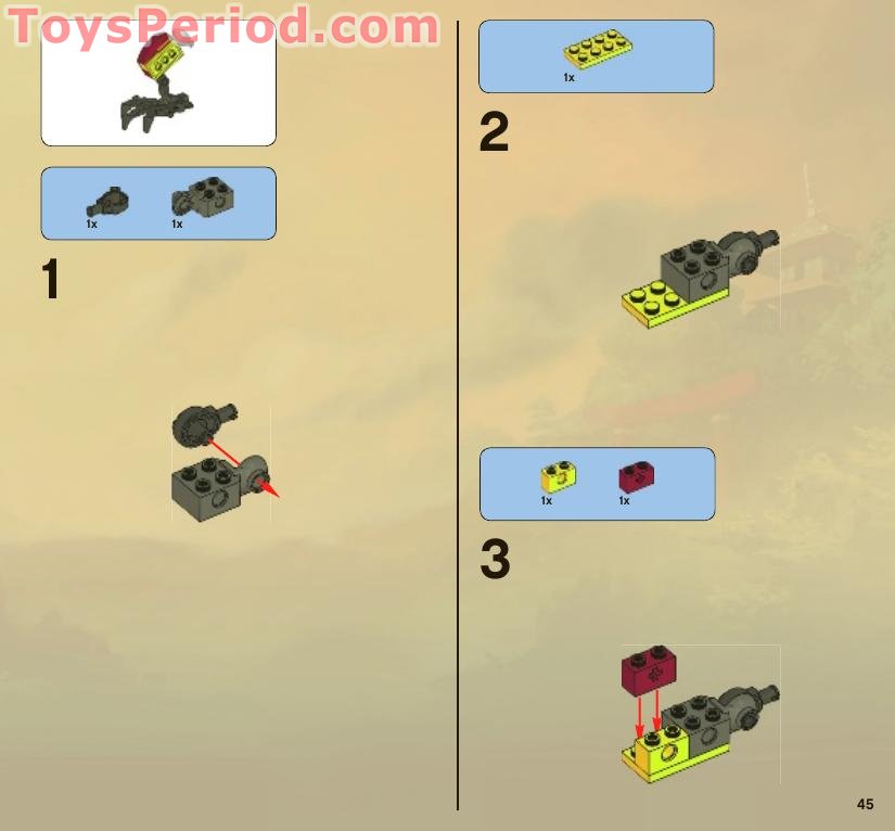 LEGO 2507 Fire Temple Instructions and Parts List