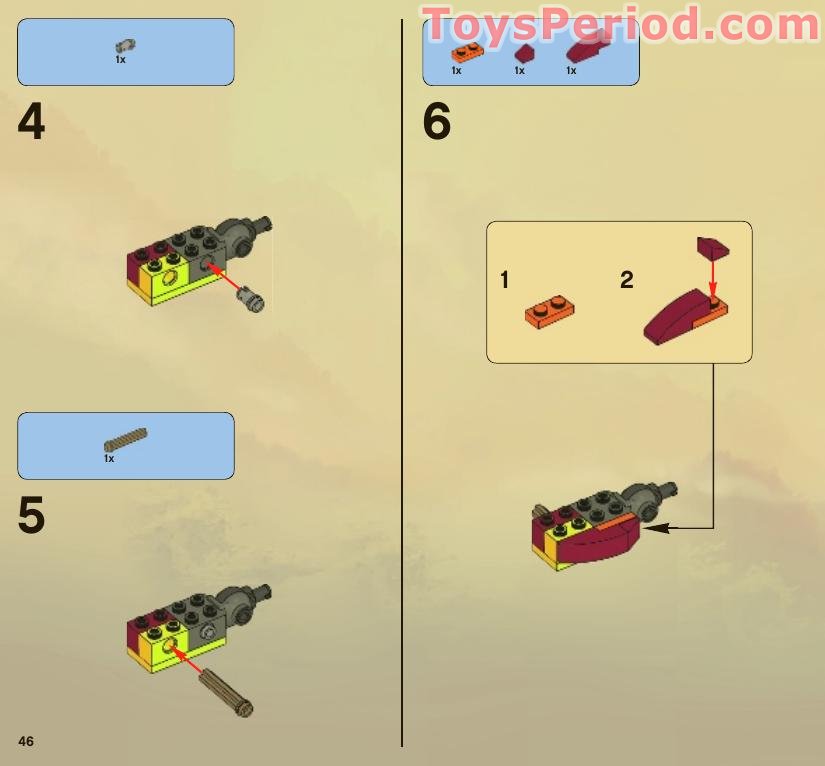 LEGO 2507 Fire Temple Instructions and Parts List