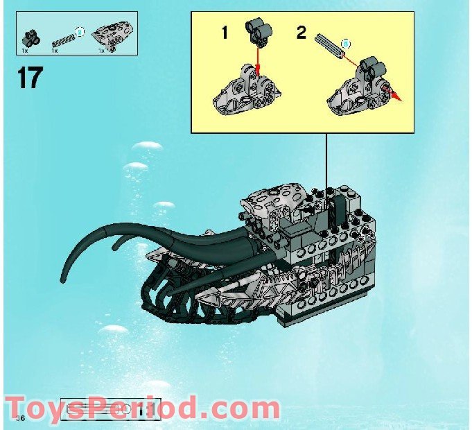 LEGO 8926 Toa Undersea Attack Instructions and Parts List