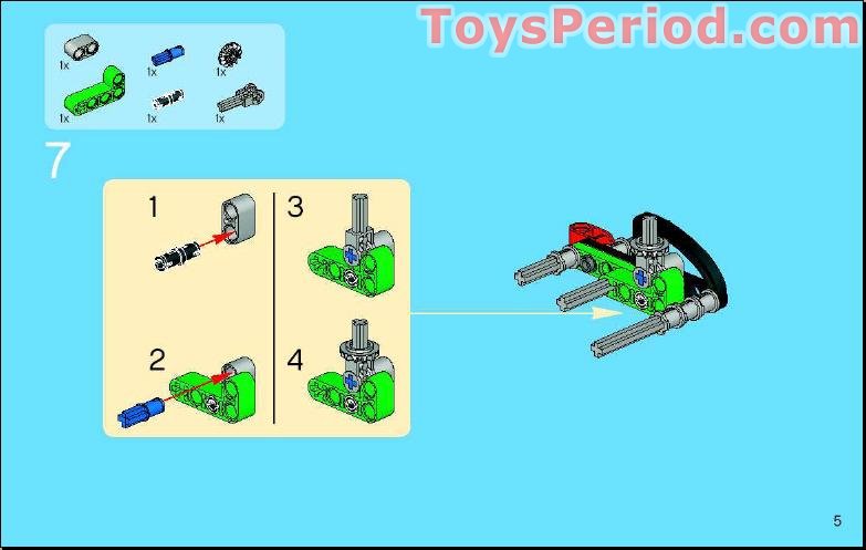 LEGO 8281 Mini Tractor Instructions and Parts List