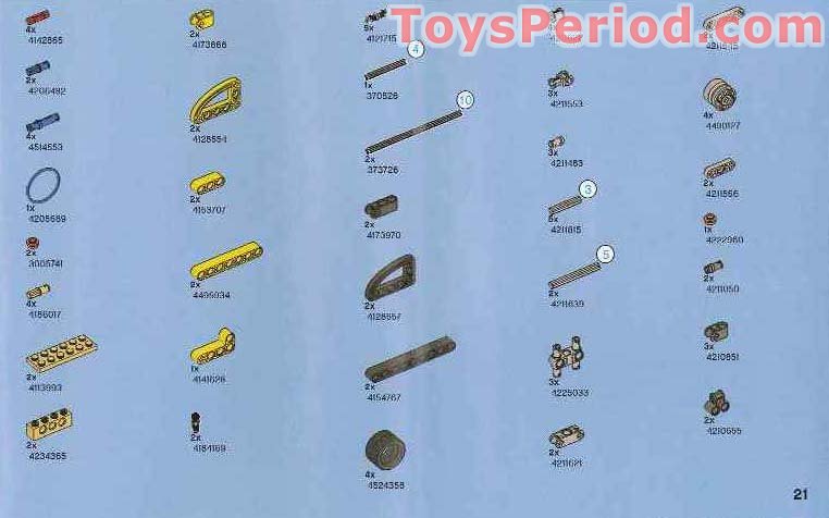 LEGO 8290 Mini Forklift Instructions and Parts List