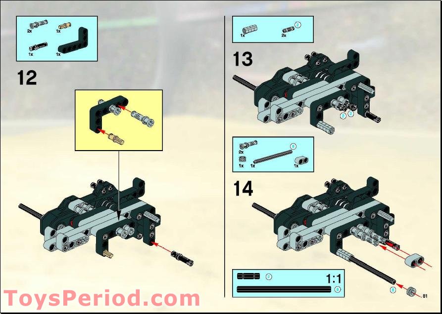 LEGO 8366 Supersonic RC Instructions and Parts List
