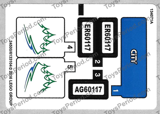 LEGO Sets with Part 60117stk01b Sticker Sheet for Set 60117 - North ...