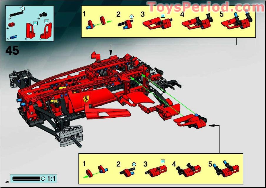 LEGO 8674 Ferrari F1 Racer 1:8 Instructions and Parts List