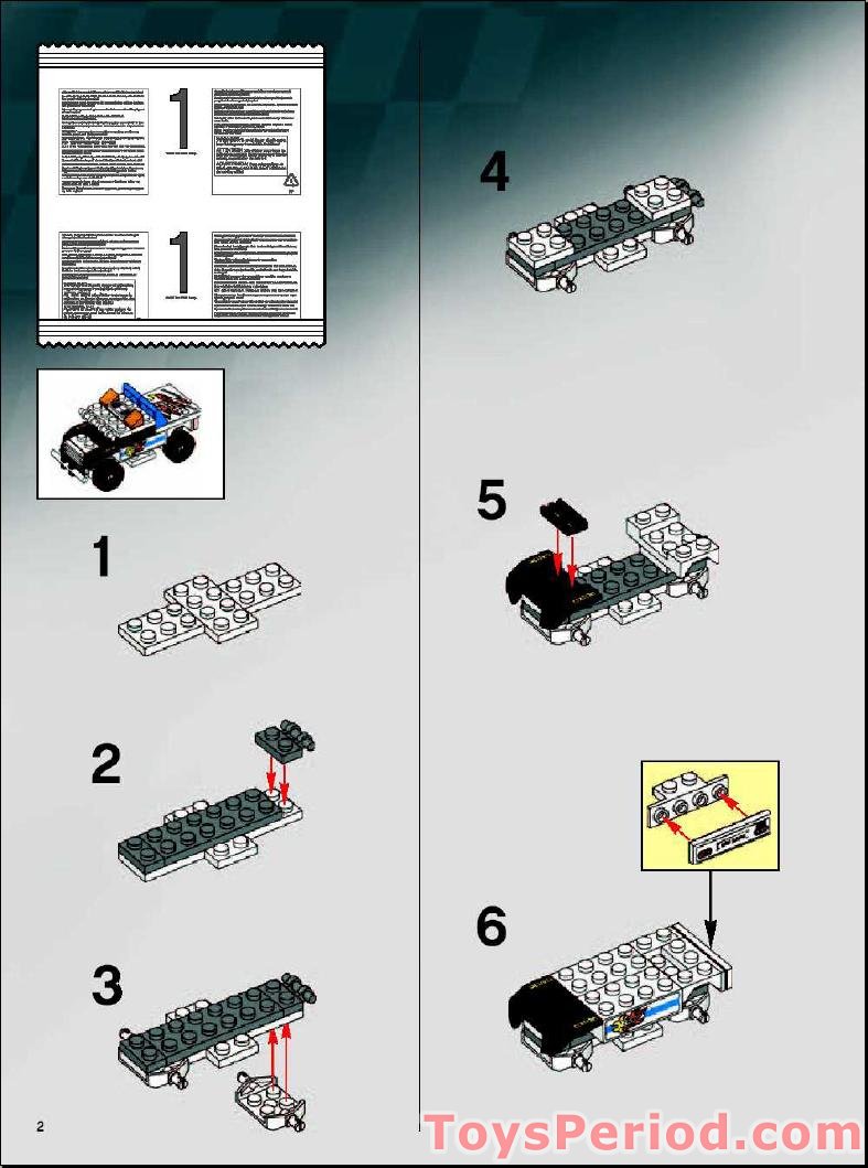 LEGO 8681 Tuner Garage Instructions and Parts List