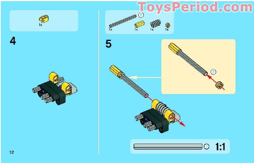 LEGO 8259 Mini Bulldozer Instructions and Parts List