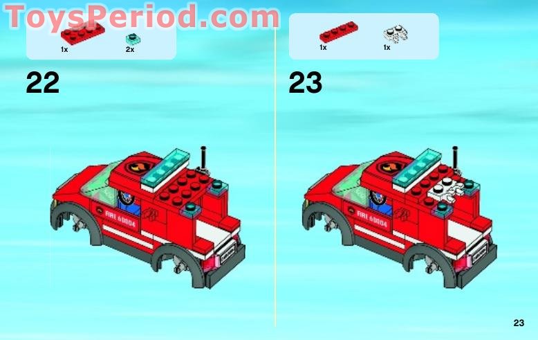 LEGO 60004 Fire Station Instructions and Parts List