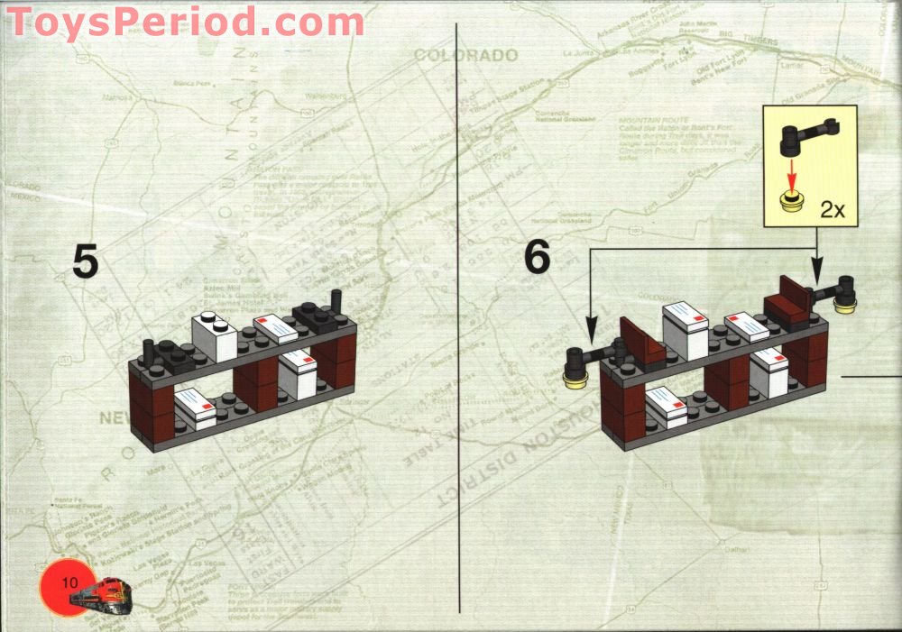 LEGO 10025 Santa Fe Cars - Set I, Mail or Baggage Car Instructions and ...