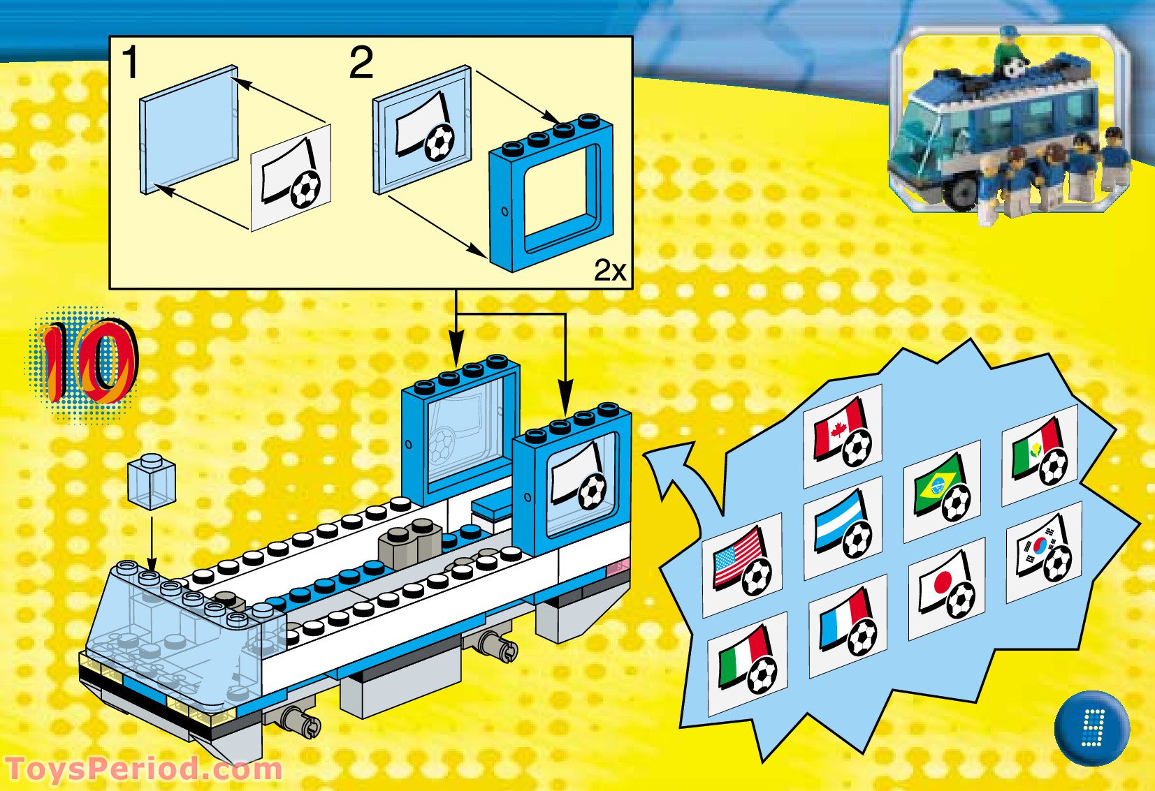 LEGO 3406 Americas Bus Instructions and Parts List