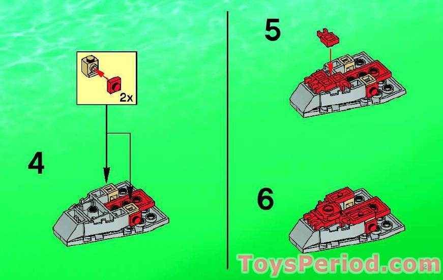 LEGO 7773 Tiger Shark Attack Instructions and Parts List