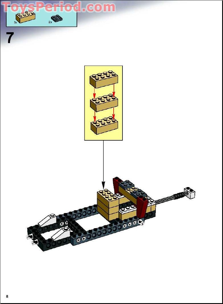 LEGO 7477 T1 Typhoon vs. T-Rex Instructions and Parts List