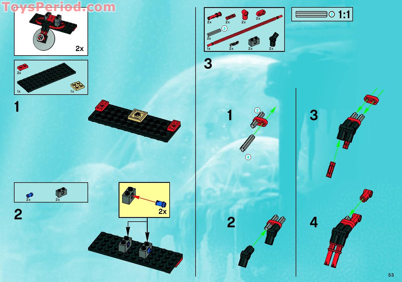 LEGO 8927 Toa Terrain Crawler Instructions and Parts List