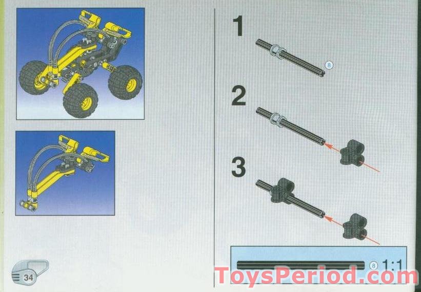 LEGO 8240 Slammer Stunt Bike Instructions and Parts List