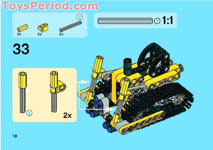 LEGO 8259 Mini Bulldozer Instructions and Parts List