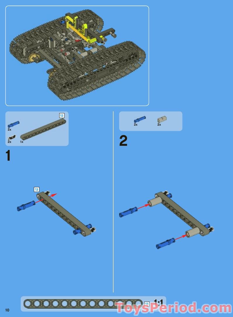 LEGO 8043 Motorized Excavator Instructions and Parts List