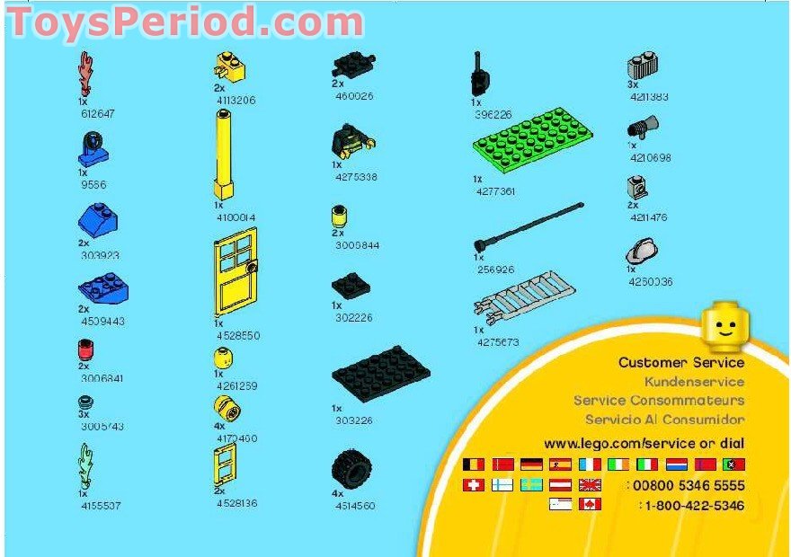 LEGO 6191 Fire Fighter Building Set Instructions and Parts List