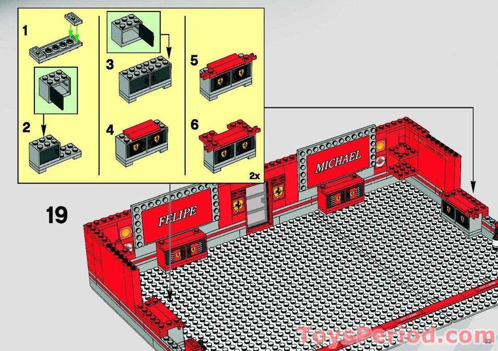 LEGO 8144-1 Ferrari 248 F1 Team (Schumacher) Instructions and Parts List