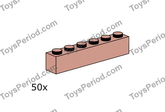 LEGO 10006 1x6 Sand Red Bricks Set Parts Inventory and Instructions ...