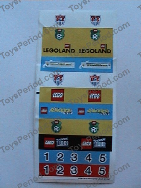 LEGO Sets with Part 3425stk01 Sticker Sheet for Set 3425 - Sheet 1