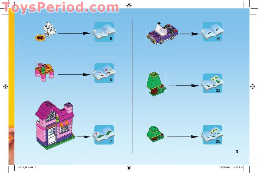 LEGO 4625 LEGO Pink Brick Box Instructions and Parts List