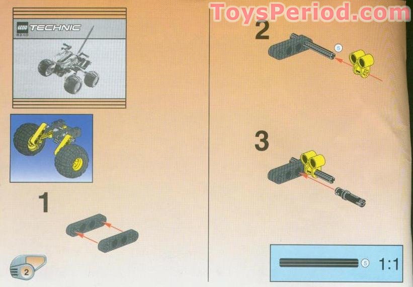 LEGO 8240 Slammer Stunt Bike Instructions and Parts List