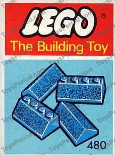 LEGO 480-3 Sloped Bricks, Regular and Peaks, Blue Set Parts List