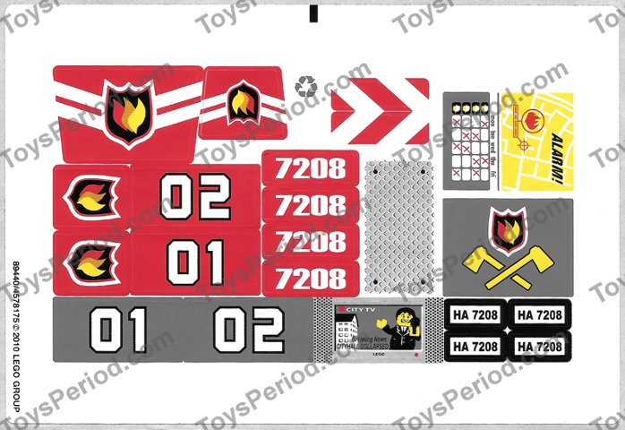 LEGO Sets with Part 7208stk01 Sticker Sheet for Set 7208 - (89440/4578175)