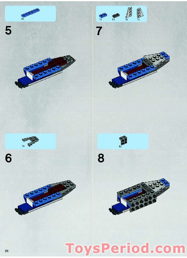 LEGO 7678 Droid Gunship Instructions and Parts List
