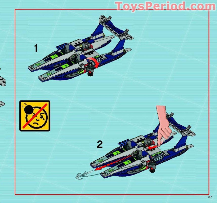 LEGO 8633 Mission 4: Speedboat Rescue Instructions and Parts List