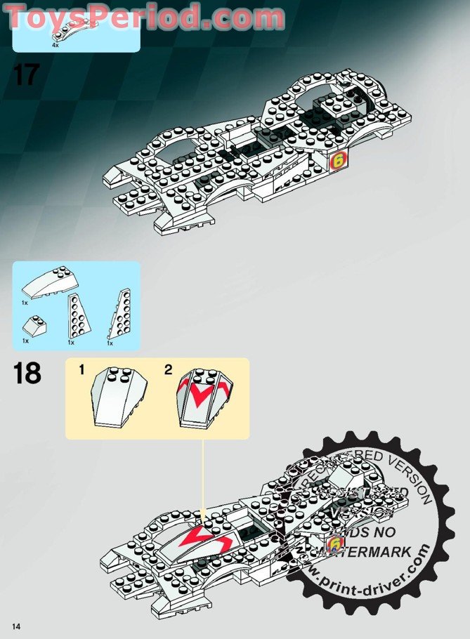 LEGO 8161 Grand Prix Instructions and Parts List