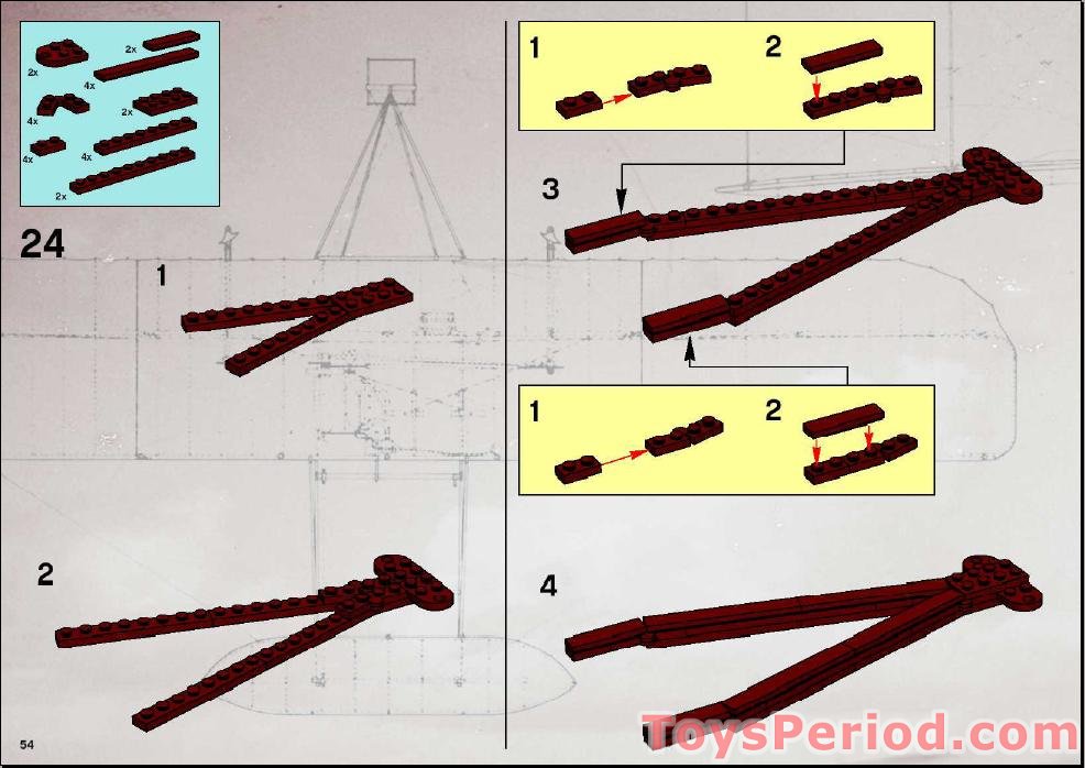 LEGO 10124 Wright Flyer Instructions and Parts List