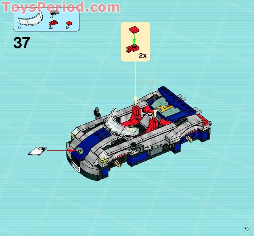 LEGO 8634 Mission 5: Turbocar Chase Instructions and Parts List