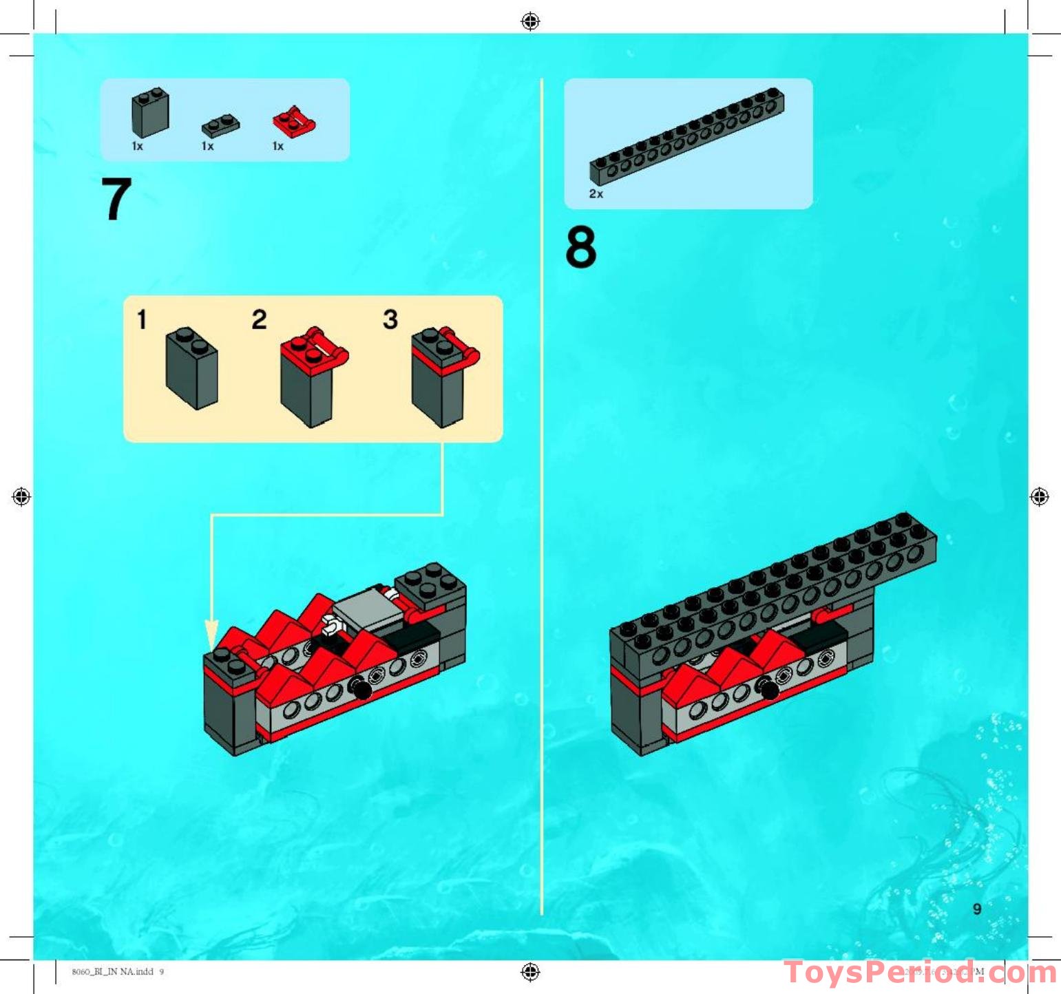 LEGO 8060 Typhoon Turbo Sub Instructions and Parts List