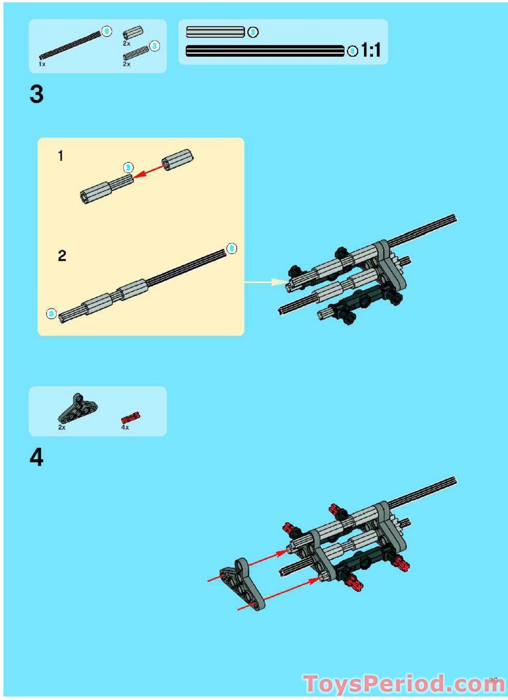 LEGO 8295 Telescopic Handler Instructions and Parts List