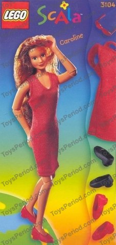 LEGO 3104 Caroline in Red Dress Set Parts List