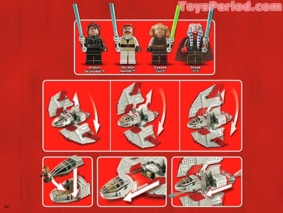 LEGO 7931 T-6 Jedi Shuttle Instructions and Parts List
