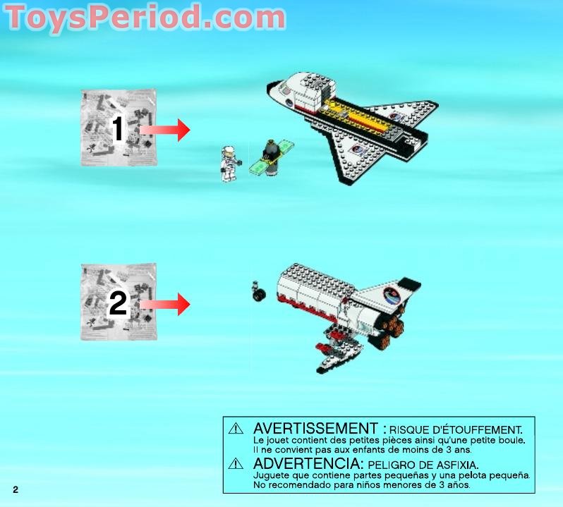 LEGO 3367 Space Shuttle Instructions and Parts List