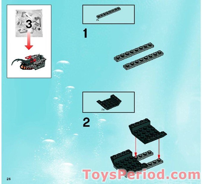 LEGO 8926 Toa Undersea Attack Instructions and Parts List