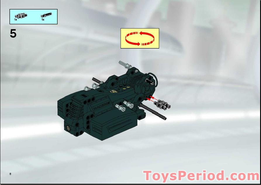 LEGO 8366 Supersonic RC Instructions and Parts List