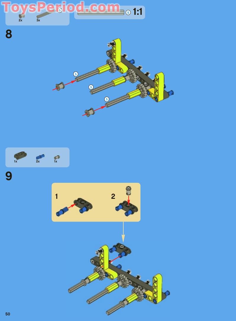 LEGO 8043 Motorized Excavator Instructions and Parts List