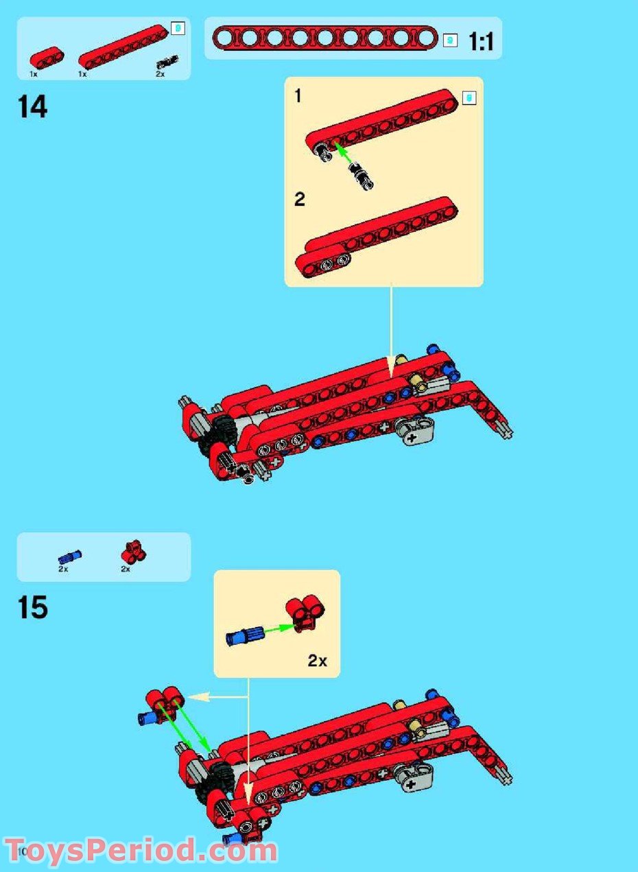LEGO 8294 Excavator Instructions and Parts List