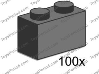 LEGO 3726 1x2 Dark Gray Bricks Set Parts List