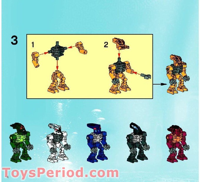 LEGO 8926 Toa Undersea Attack Instructions and Parts List