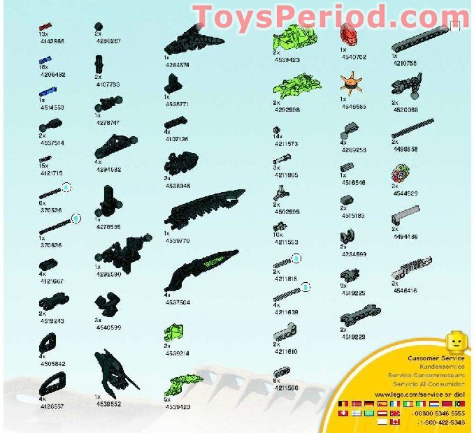 LEGO 8991 Tuma Instructions and Parts List