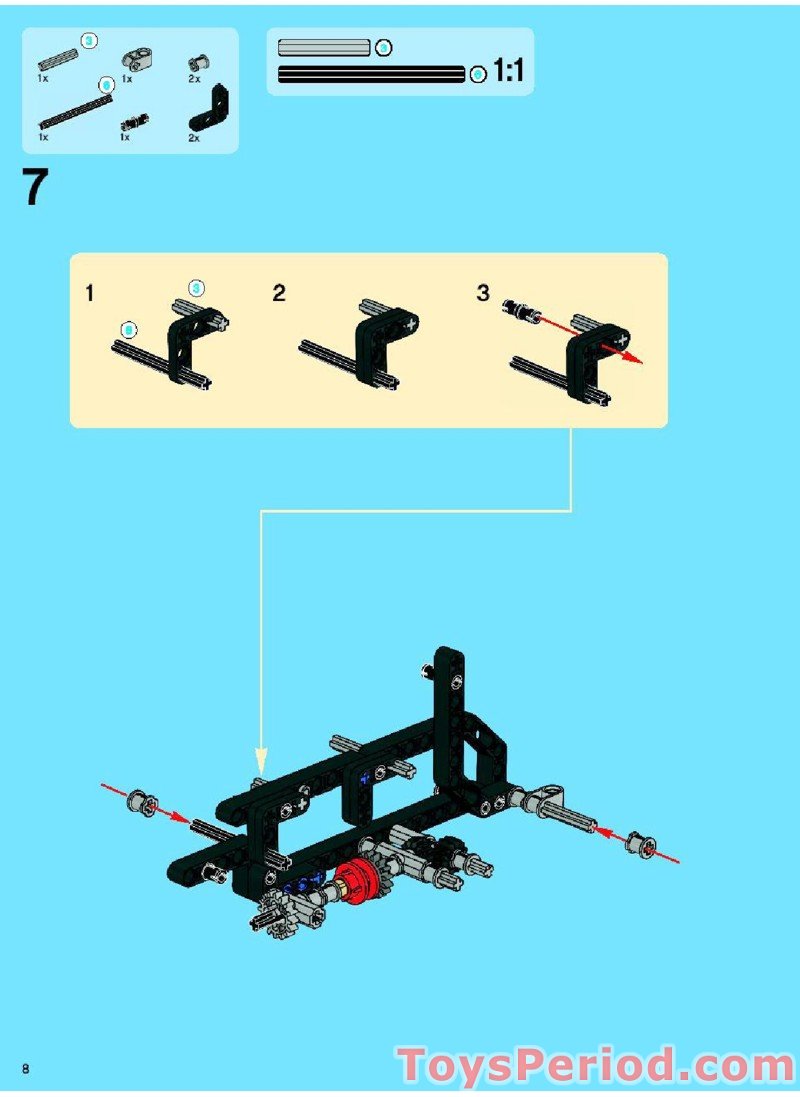 LEGO 8063 Tractor with Trailer Instructions and Parts List