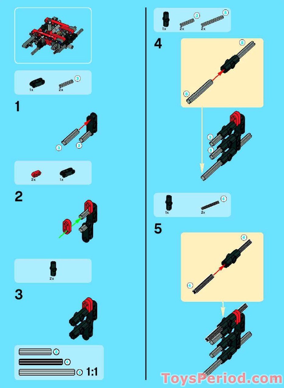 LEGO 8294 Excavator Instructions and Parts List