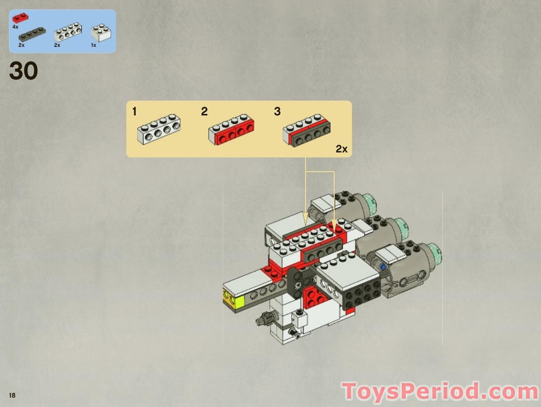 LEGO 7931 T-6 Jedi Shuttle Instructions and Parts List