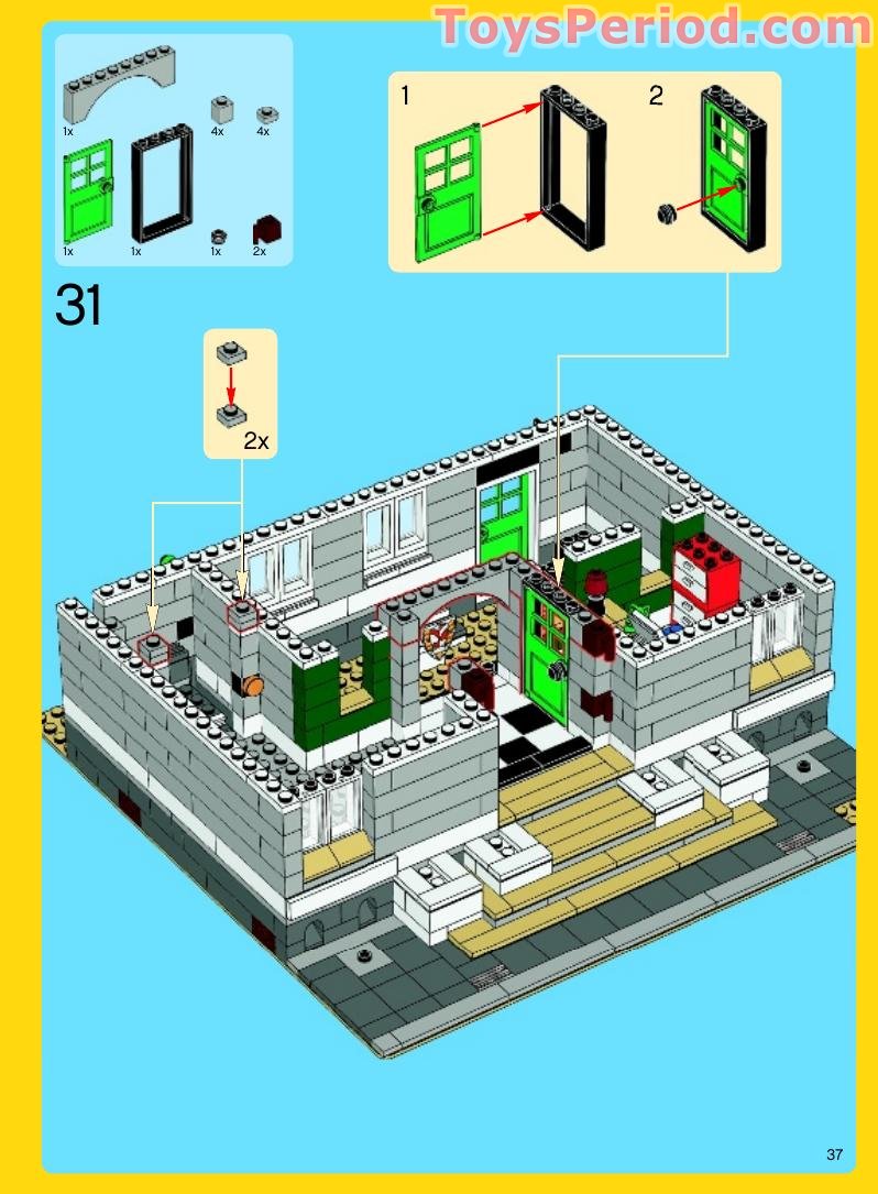 LEGO 10224 Town Hall Instructions and Parts List