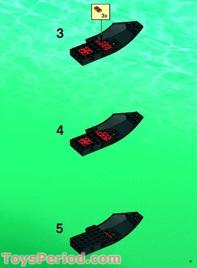 LEGO 7775 Aquabase Invasion Instructions and Parts List