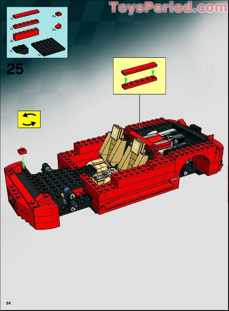 LEGO 8671 Ferrari 430 Spider 1:17 Instructions and Parts List